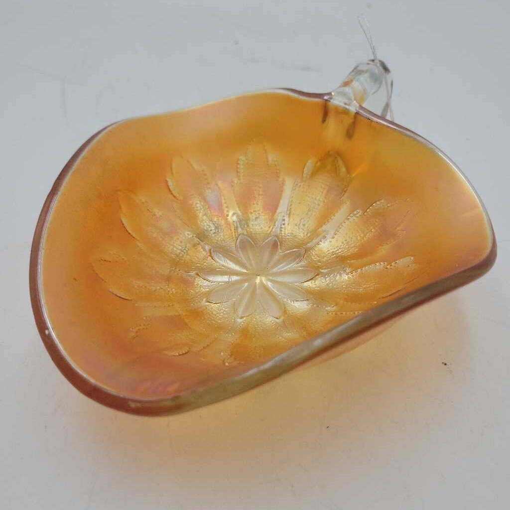 Dugan Carnival Glass Dish with handle (DS) 3235